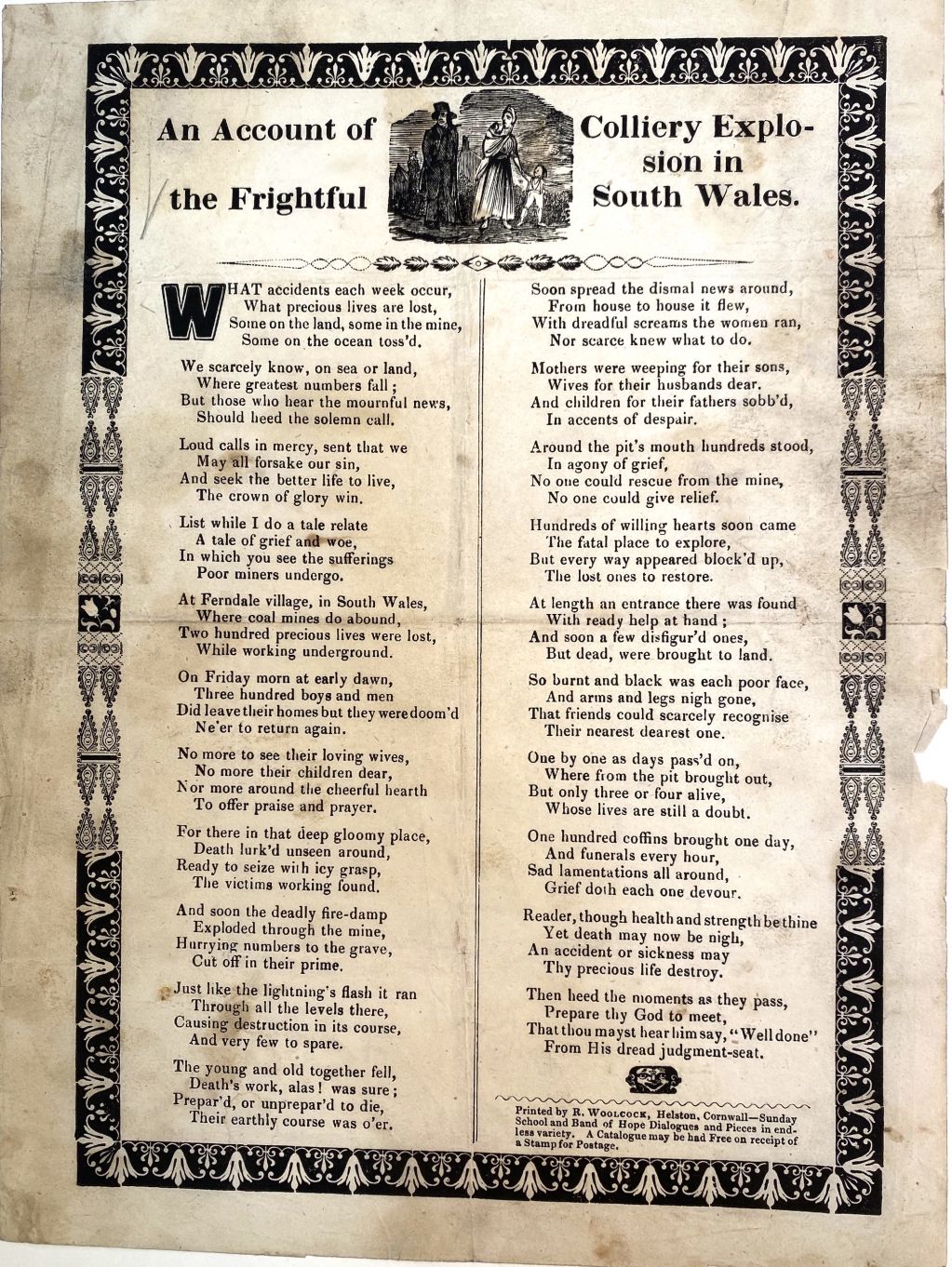 A Slip Song Ballad Recording the Ferndale Colliery Disaster in South ...