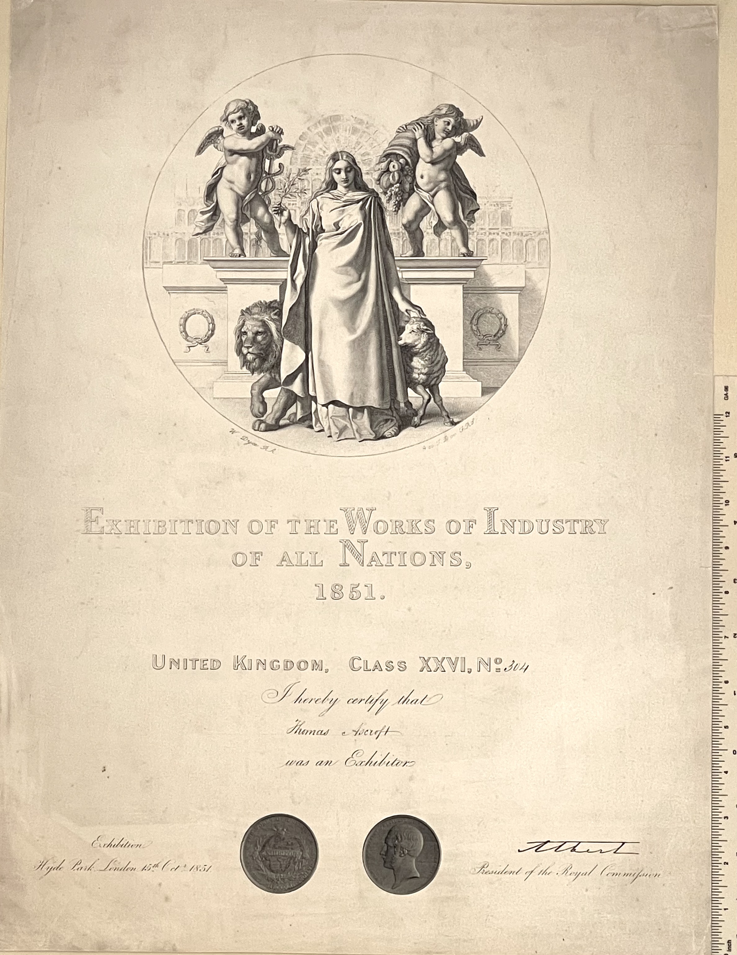 Prince Albert Signs a Certificate Confirming that Thomas Ascroft ...