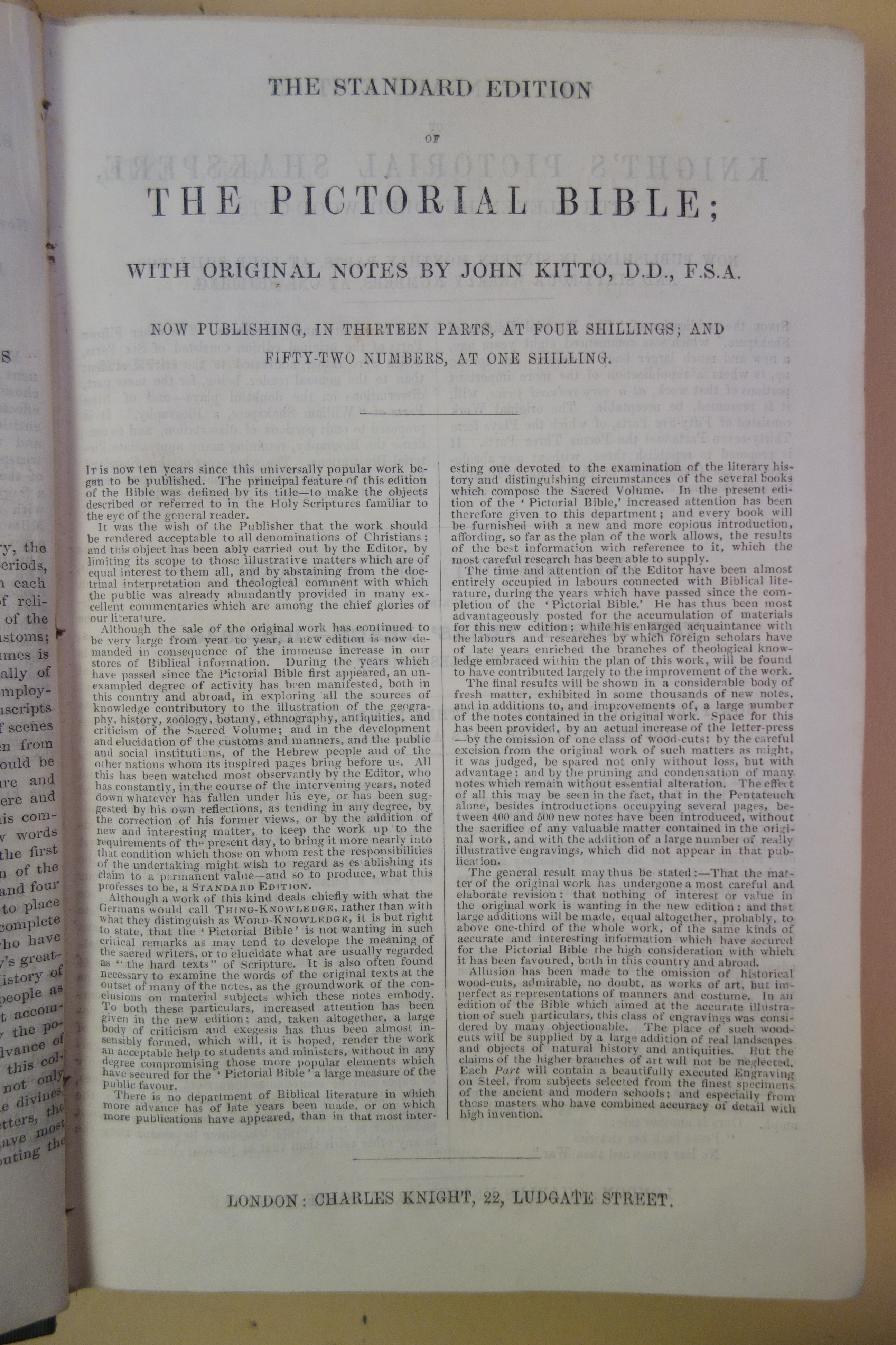 Charles Knight Publishes "The Pictorial Bible", the First Very ...