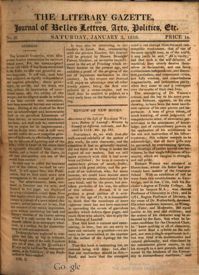 The First "Magazine" is Printed on a Koenig Steam-Powered Press ...