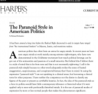 Richard Hofstadter Summarizes "The Paranoid Style in American Politics ...